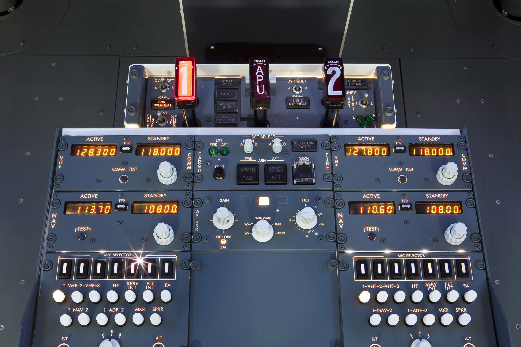 B737 Pedestal PRO with Fire Panel | Flight Simulator Center