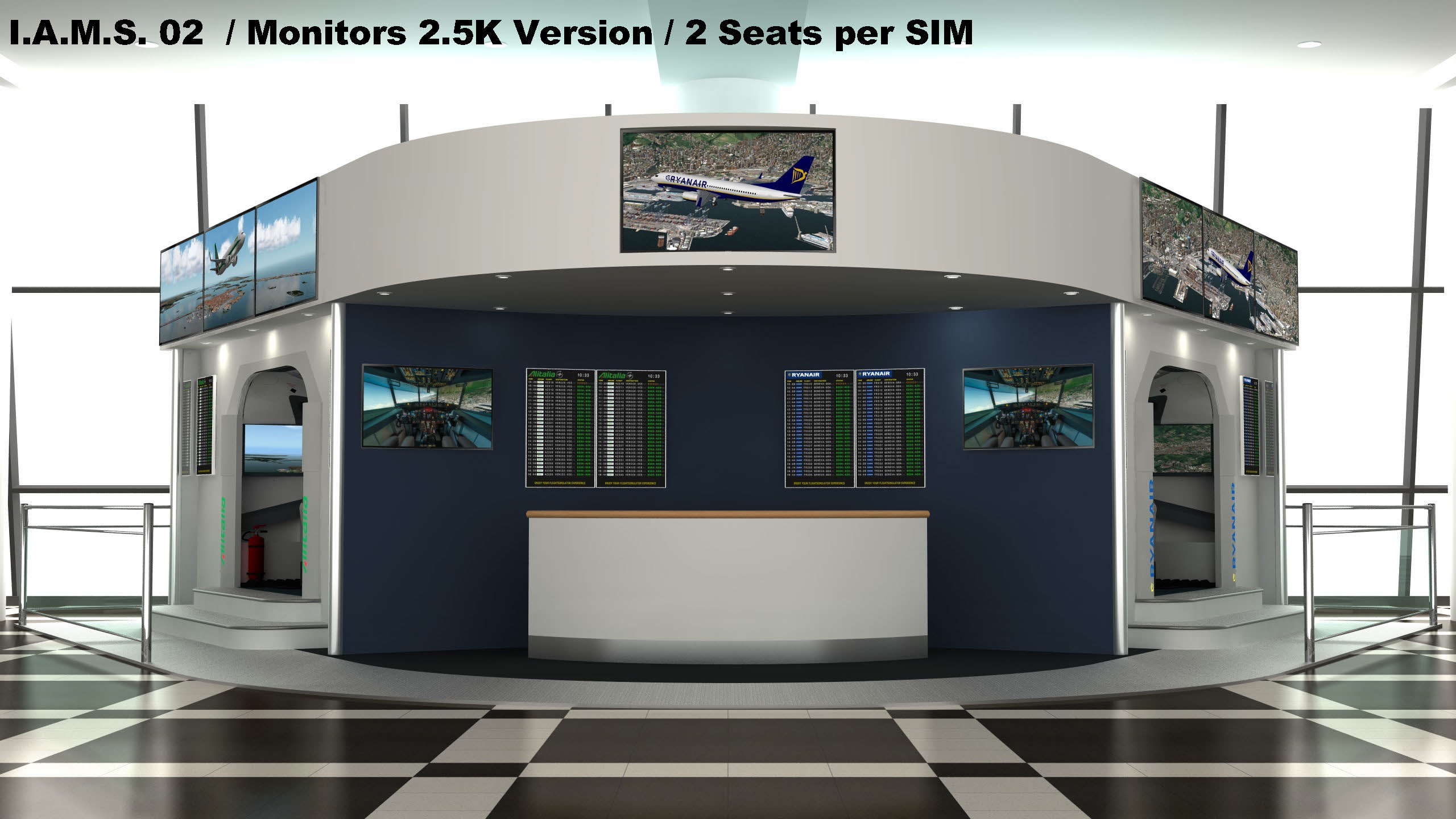 IAMS 02 with 2 x B737 Simulators, 2 Seats, 2K Monitors | Flight ...