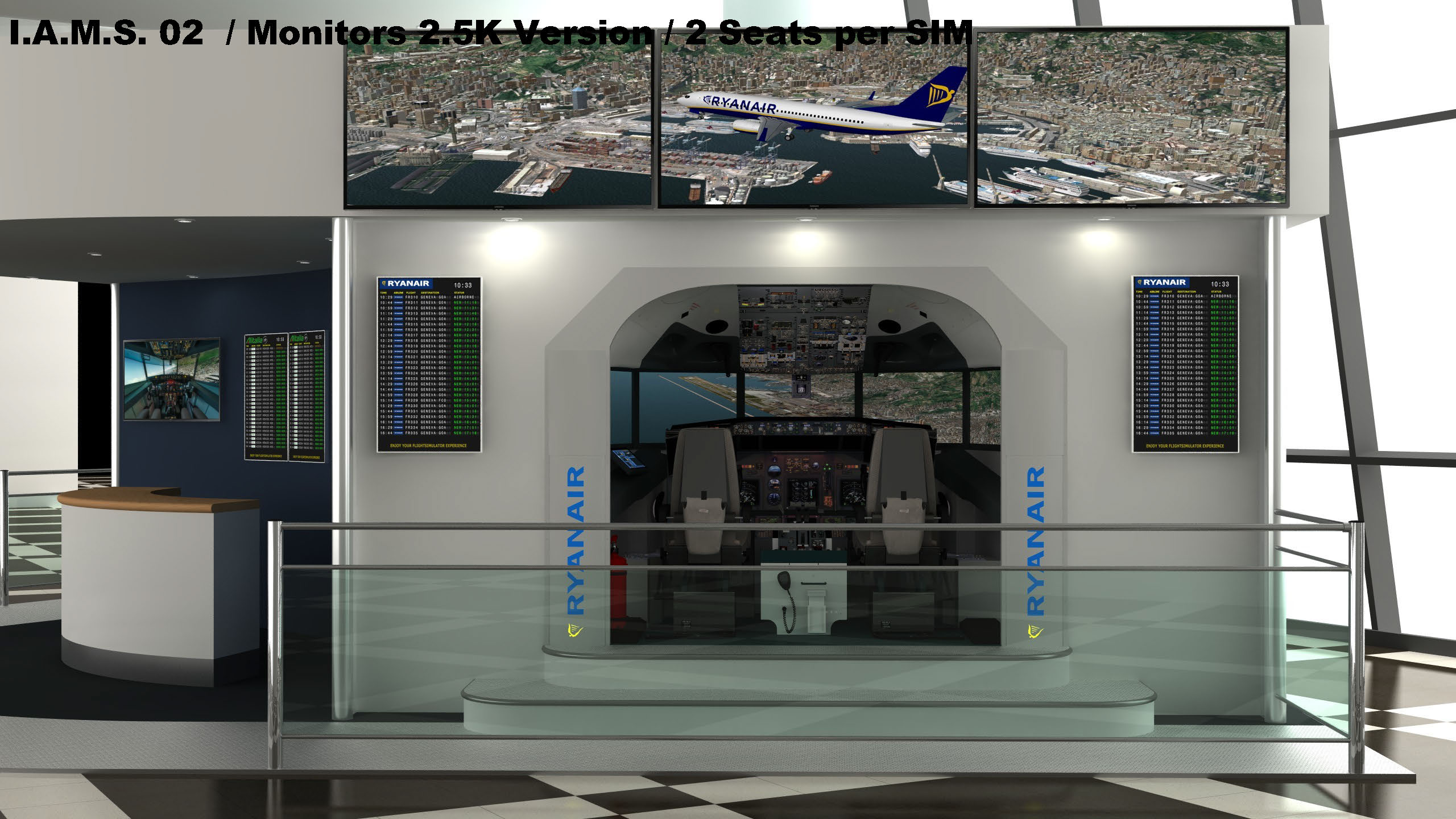 IAMS 02 with 2 x B737 Simulators, 2 Seats, 2K Monitors | Flight ...