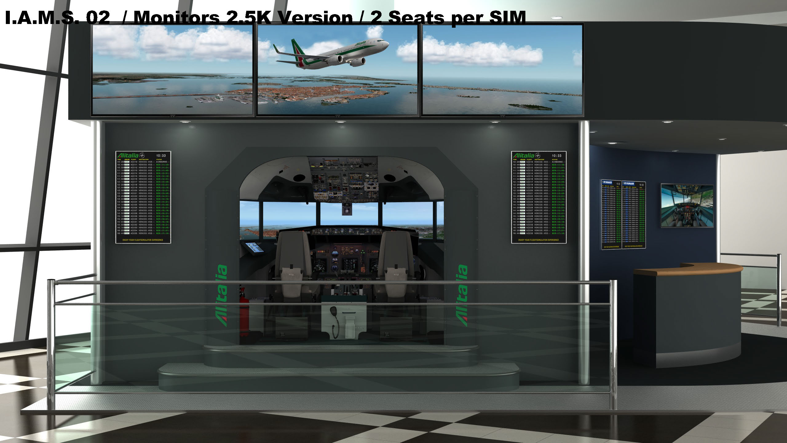 IAMS 02 with 2 x B737 Simulators, 2 Seats, 2K Monitors | Flight ...