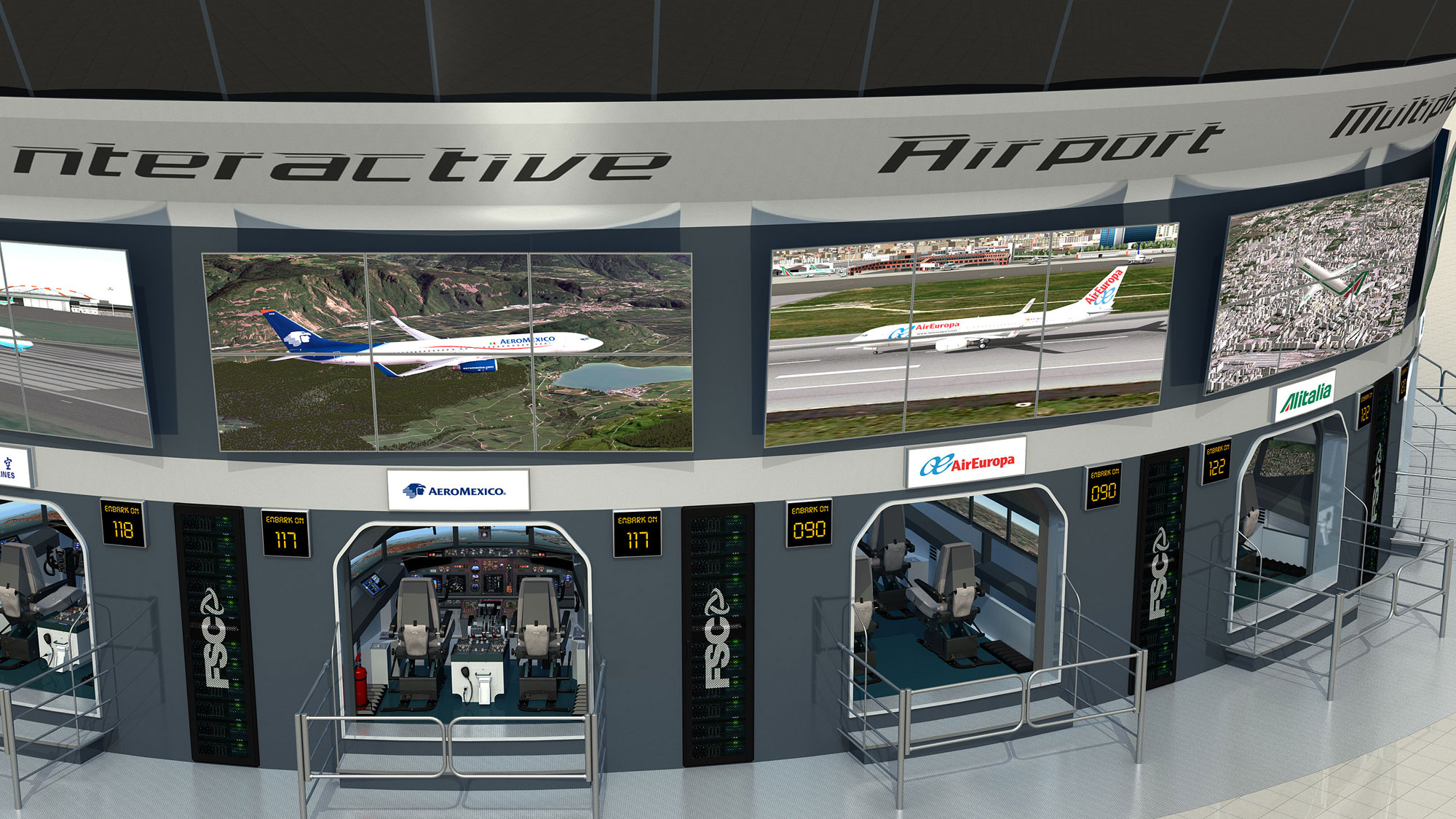 IAMS 14 with 14 x B737 & A320 Simulators Mon/Proj, ATC 2FL | Flight ...